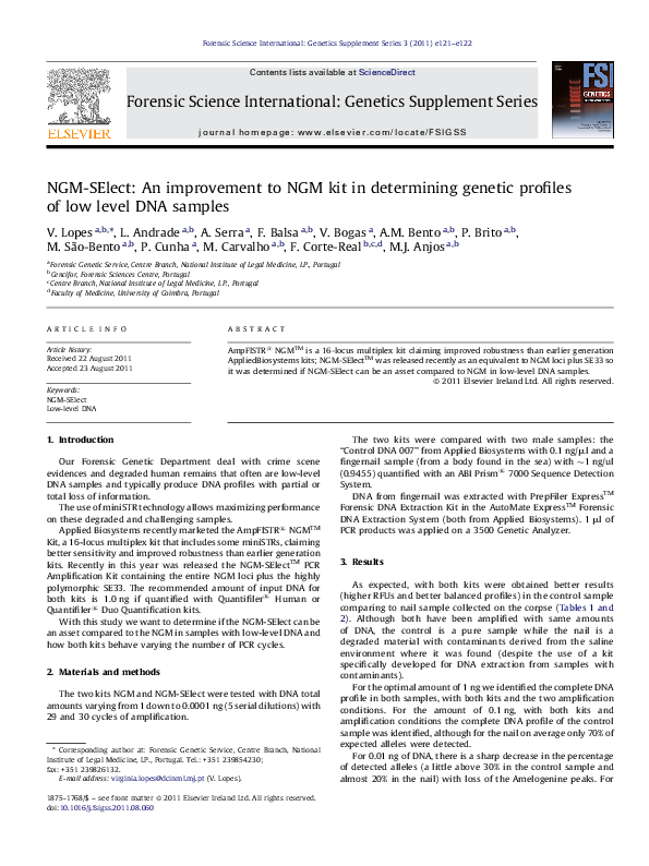 (PDF) NGM-SElect: An improvement to NGM kit in determining genetic ...