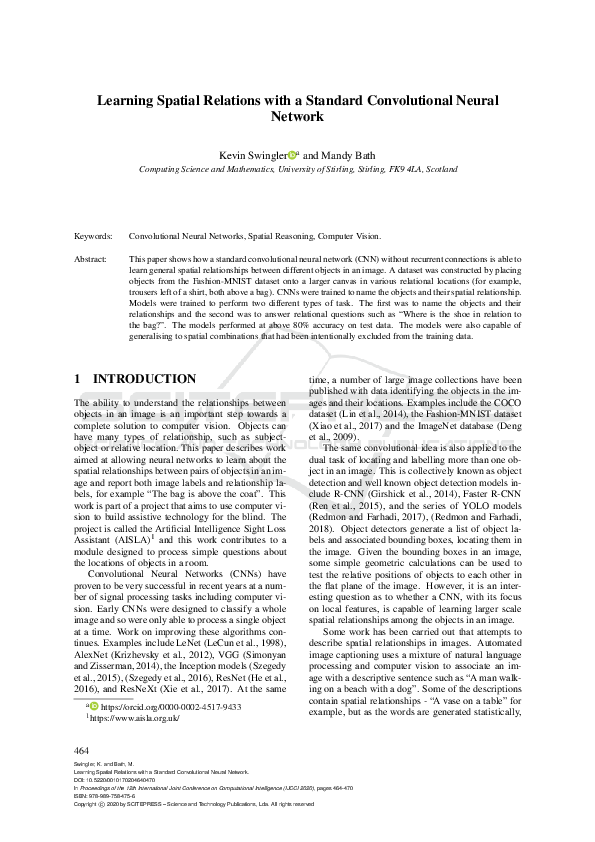 (PDF) Learning Spatial Relations with a Standard Convolutional Neural Network