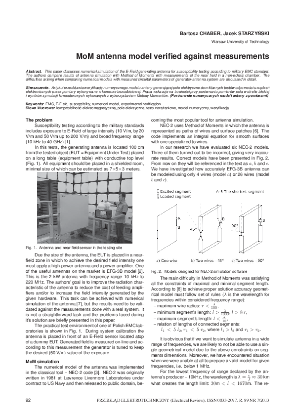 (PDF) MoM antenna model verified against measurements | Jacek ...