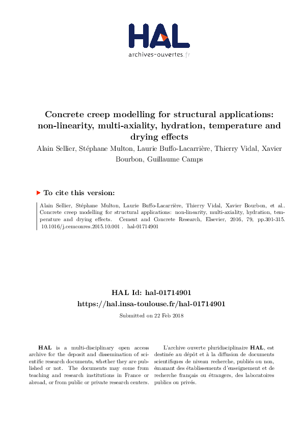(PDF) Concrete creep modelling for structural applications: non ...