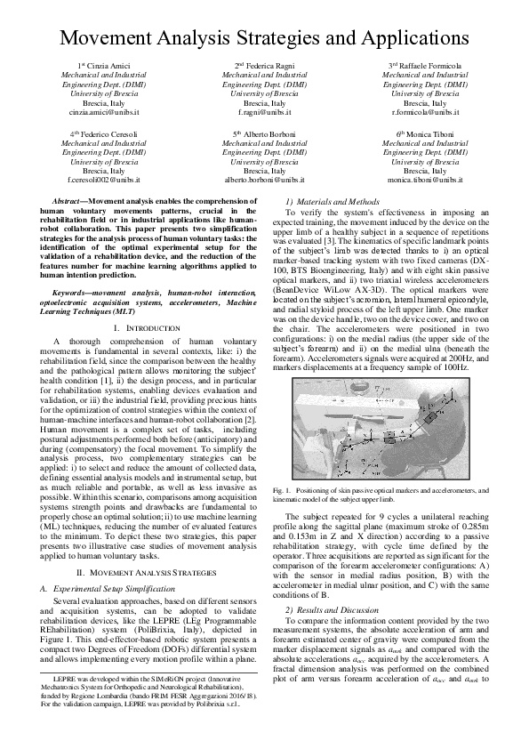 (PDF) Movement Analysis Strategies and Applications