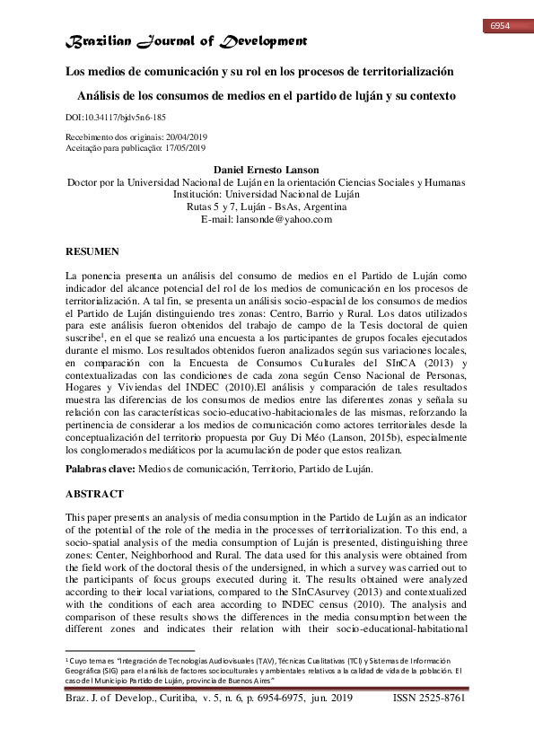 (PDF) Los medios de comunicación y su rol en los procesos de ...