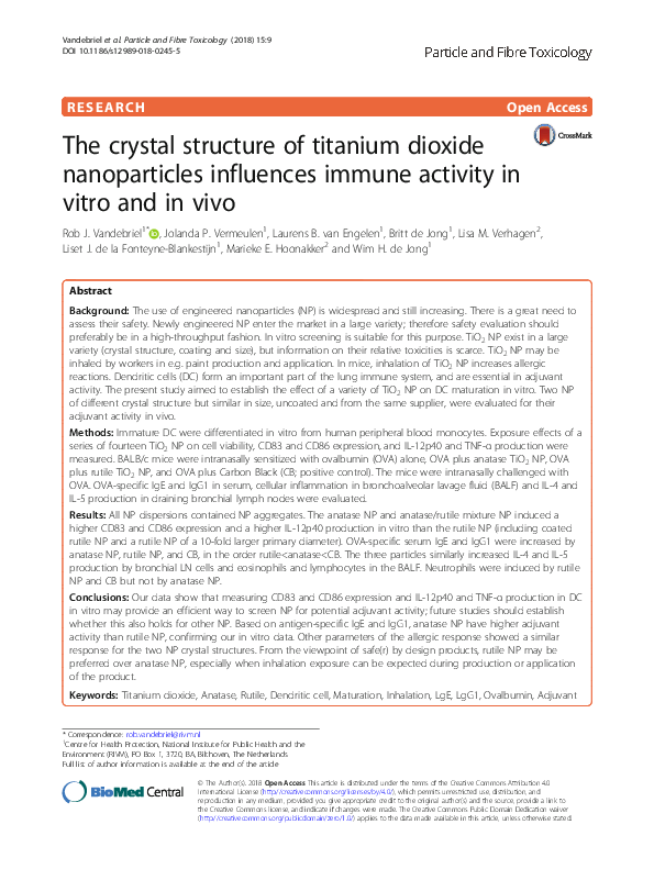 (PDF) The crystal structure of titanium dioxide nanoparticles ...