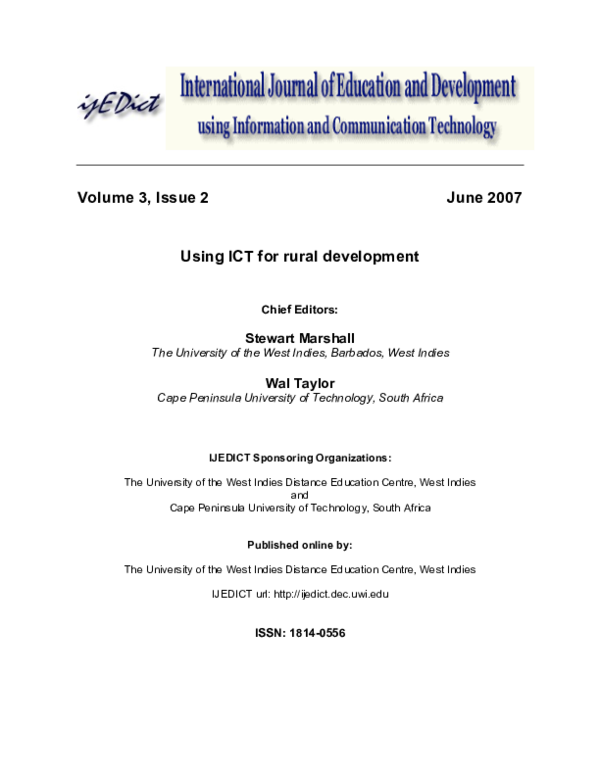 (PDF) Using ICT for rural development