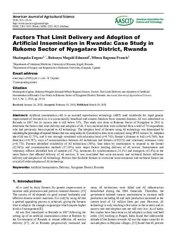 (PDF) Factors That Limit Delivery and Adoption of Artificial ...