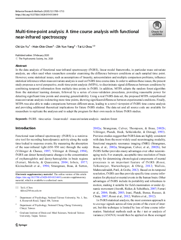 (PDF) Multi-time-point analysis: A time course analysis with functional ...