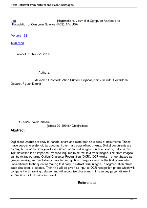 (PDF) Text Retrieval from Natural and Scanned Images
