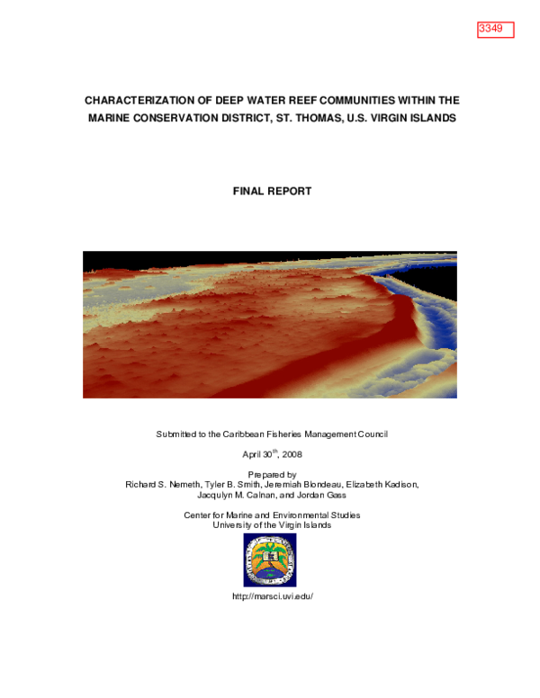 (PDF) Characterization of deep water reef communities within the marine ...