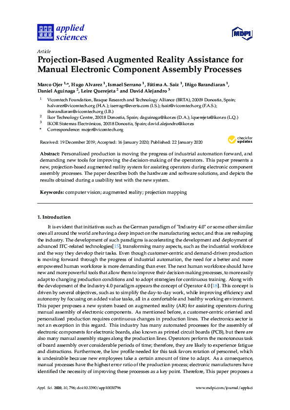 (PDF) Projection-Based Augmented Reality Assistance for Manual Electronic Component Assembly ...