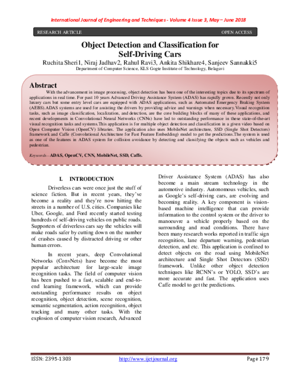(PDF) Object Detection and Classification for Self-Driving Cars (PDF) Object Detection and Classification for Self-Driving Cars