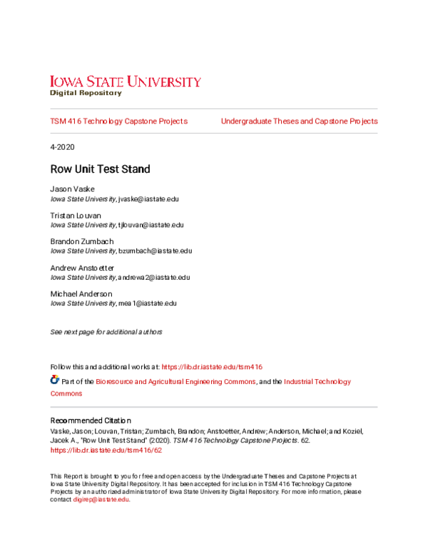 (PDF) Row Unit Test Stand
