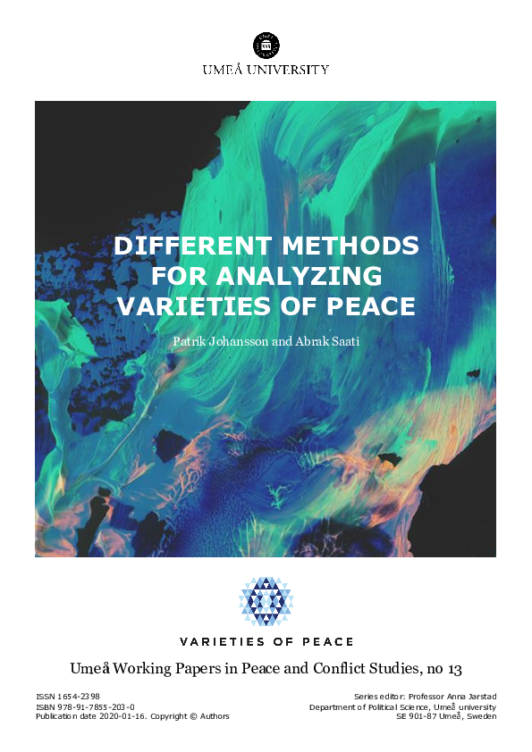 (PDF) Different Methods for Analyzing Varieties of Peace
