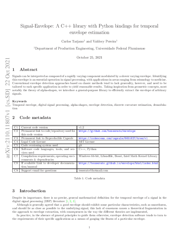 (PDF) Signal-Envelope: A C++ library with Python bindings for temporal ...