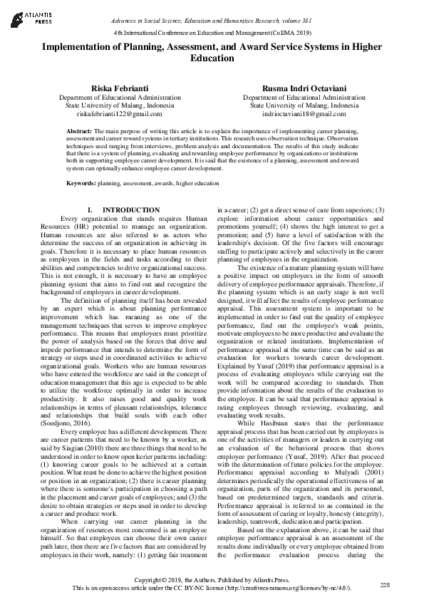 (PDF) Implementation of Planning, Assessment, and Award Service Systems ...