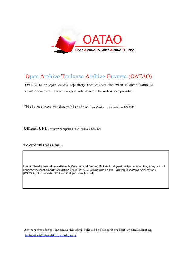 (PDF) Intelligent cockpit: eye tracking integration to enhance the ...