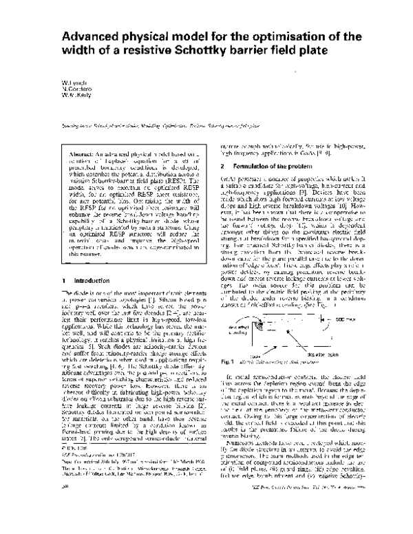 (PDF) Advanced physical model for the optimisation of the width of a ...