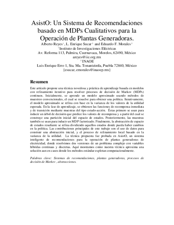 (PDF) AsistO: A Qualitative MDP-based Recommender System for Power ...