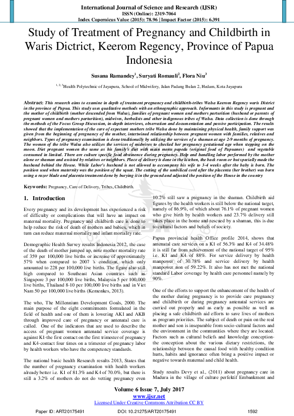 (PDF) Study of Treatment of Pregnancy and Childbirth in Waris Dictrict ...