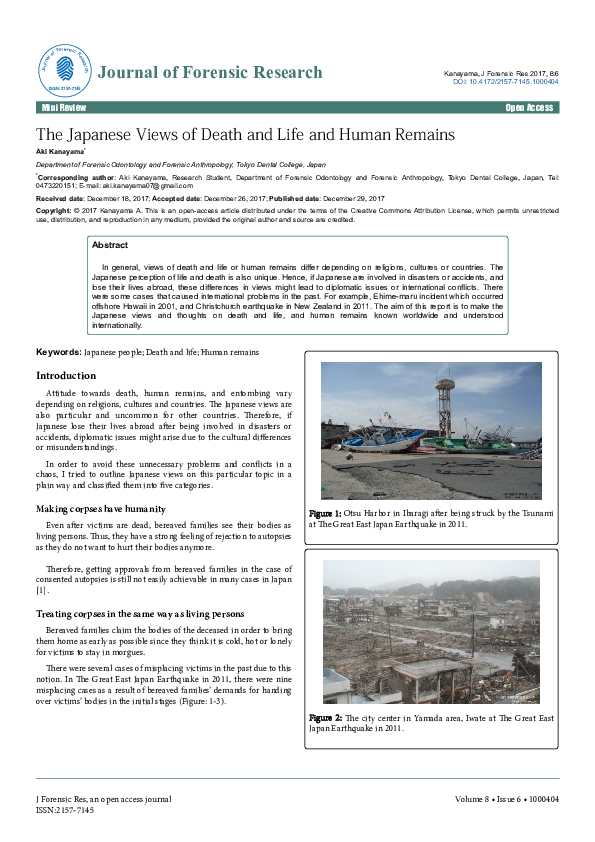 (PDF) The Japanese Views of Death and Life and Human Remains