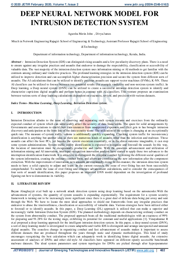 (PDF) Deep Neural Network Model for Intrusion Detection System