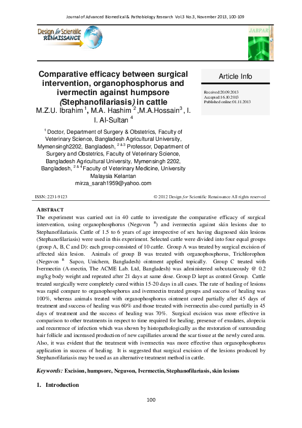 (PDF) Comparative efficacy between surgical intervention ...