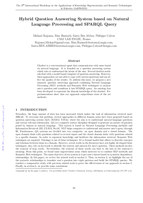 (PDF) Hybrid Question Answering System based on Natural Language ...