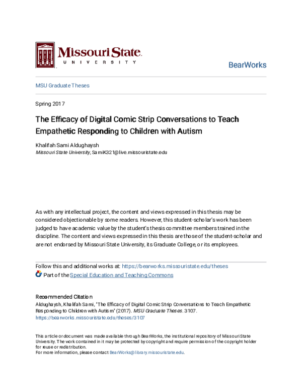 (PDF) The Efficacy of Digital Comic Strip Conversations to Teach ...