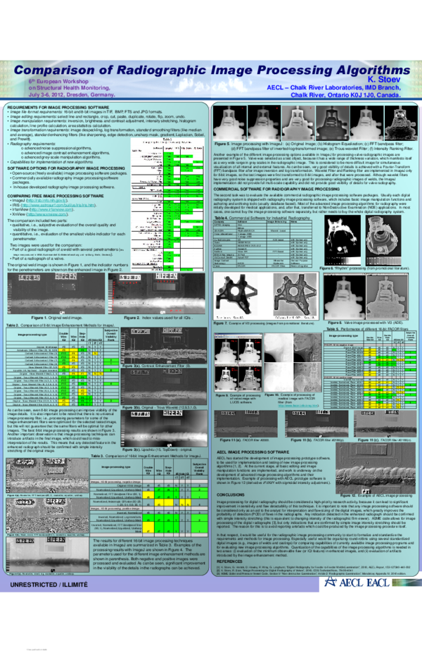 (PDF) Comparison of Radiographic Image Processing Algorithms