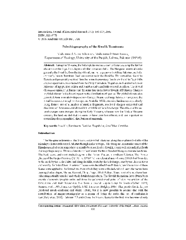 (PDF) Ruminant Fauna from the Tertiary Hills (Neogene) of the Siwaliks ...