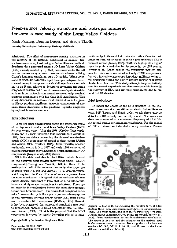 (PDF) Near-source velocity structure and isotropic moment tensors: A ...