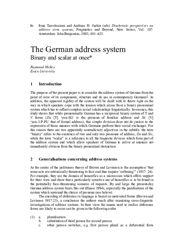 (PDF) 15. The German address system