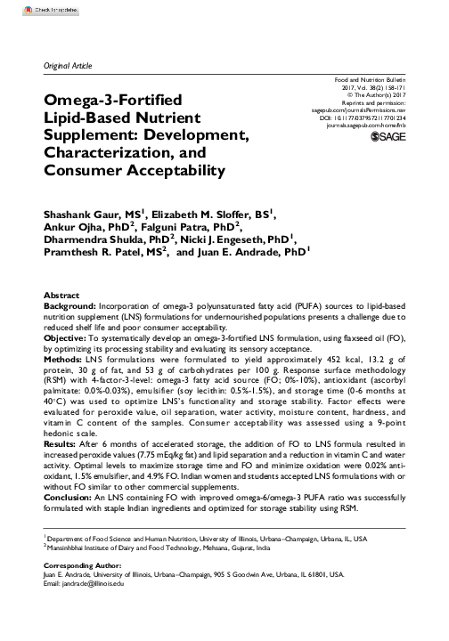 (PDF) Omega-3-Fortified Lipid-Based Nutrient Supplement