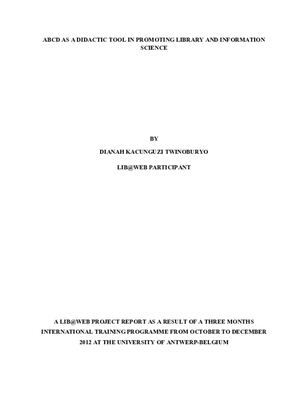(PDF) Abcd as a Didactic Tool in Promoting Library and Information Science