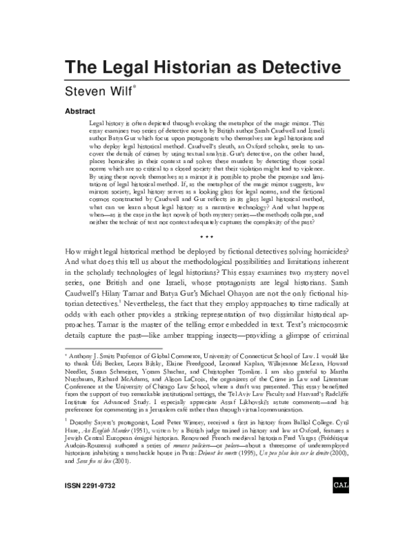 (PDF) The Legal Historian as Detective