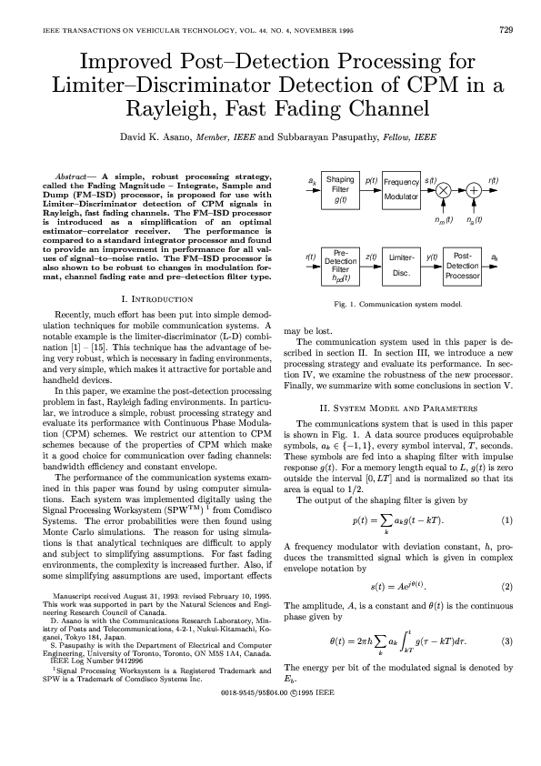 (PDF) Improved post-detection processing for limiter-discriminator detection of CPM in a ...