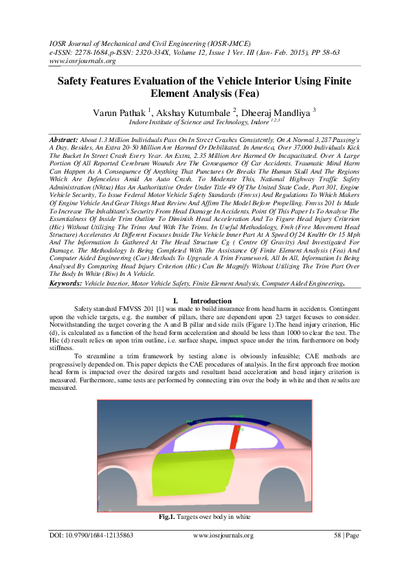 (PDF) Safety Features Evaluation of the Vehicle Interior Using Finite ...