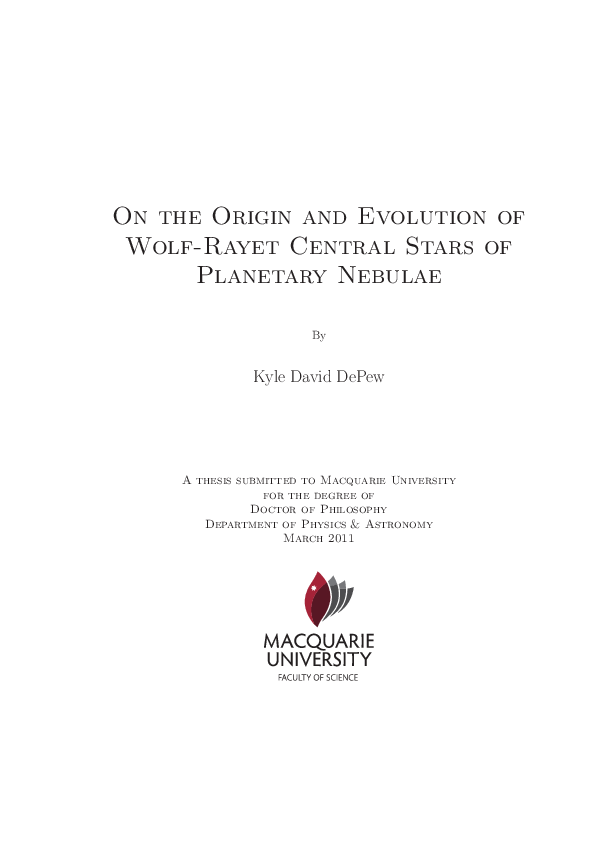 (PDF) On the origin and evolution of Wolf-Rayet central stars of ...