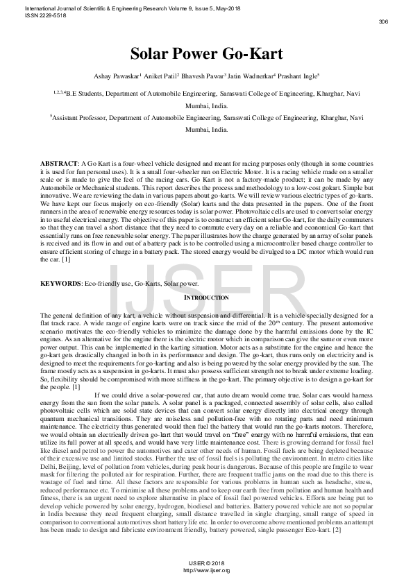 (PDF) Solar Power Go-Kart