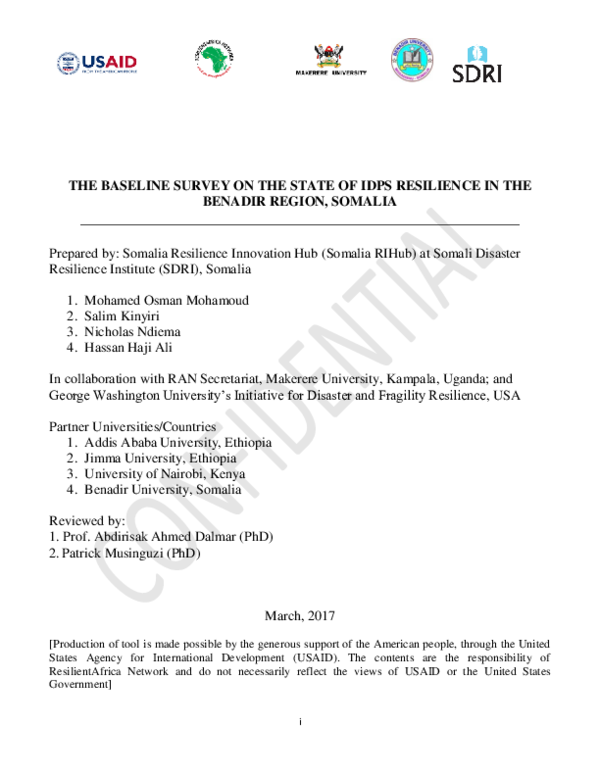 (PDF) The Baseline Survey on the State of Idps Resilience in the ...