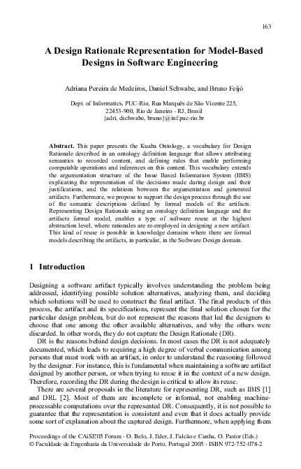 (PDF) A design rationale representation for model-based designs in ...