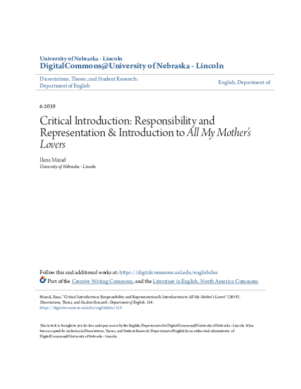 (PDF) Critical Introduction: Responsibility and Representation ...