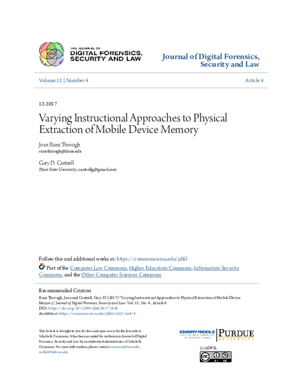 (PDF) Varying Instructional Approaches to Physical Extraction of Mobile ...
