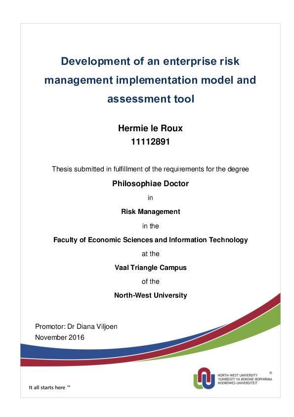 (PDF) Development of an enterprise risk management implementation model ...