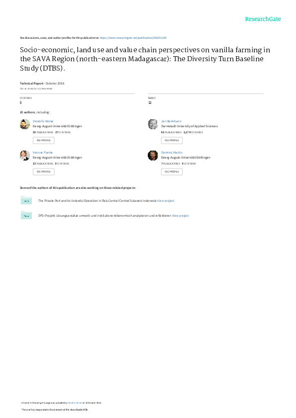 (PDF) Socio-economic, land use and value chain perspectives on vanilla ...