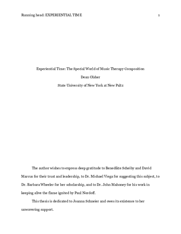 (PDF) Experiential time : the special world of music therapy composition