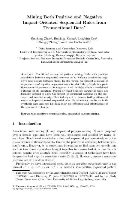 (PDF) Mining Both Positive and Negative Impact-Oriented Sequential ...