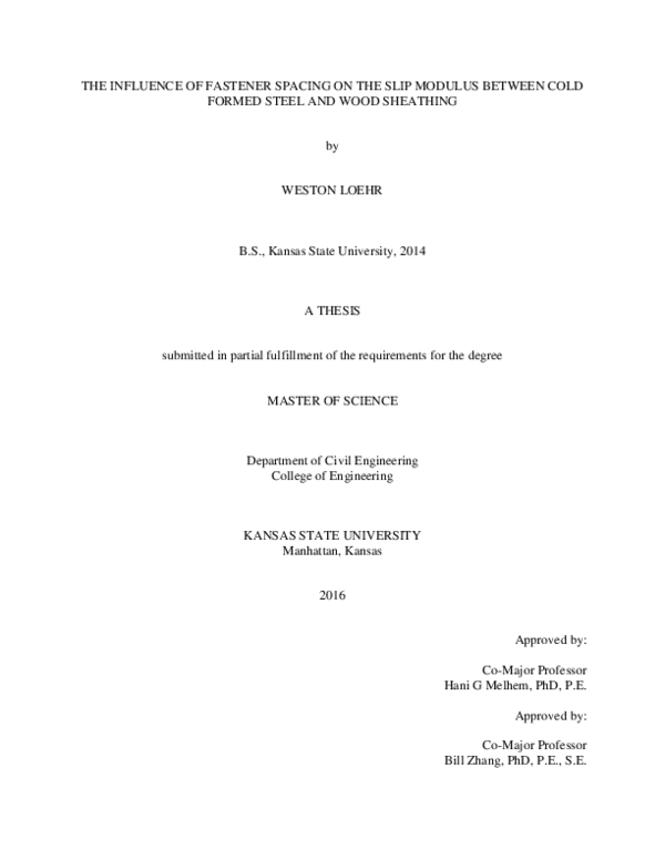 (PDF) Influence of Fastener Spacing on the Slip Modulus between Cold ...