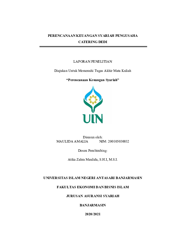(DOC) Mini riset perencanaan keuangan syariah maulida | Maulida Amalia - Academia.edu
