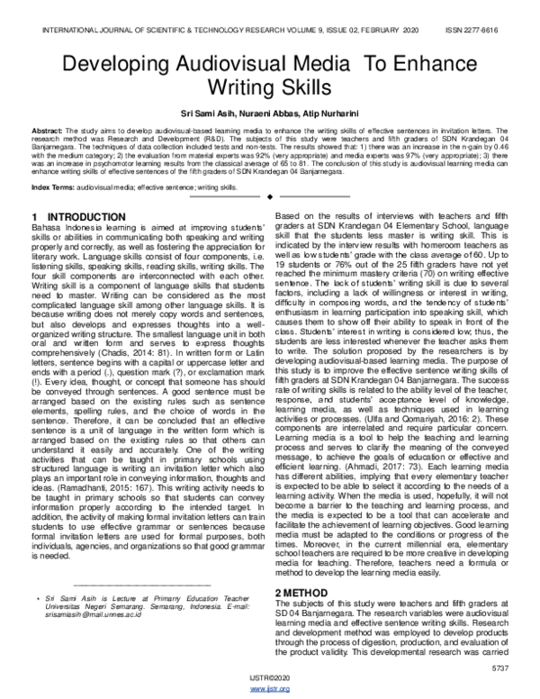 (PDF) Audiovisual Media for Writing Skill Improvement