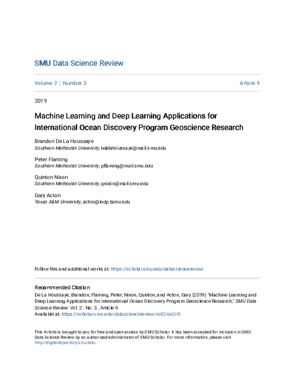 (PDF) Machine Learning and Deep Learning Applications for International ...